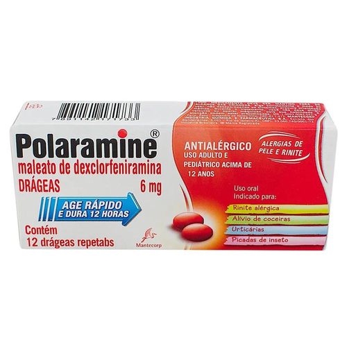 Polaramine 6Mg Caixa Com 12 Drágeas | Drogafuji - drogafuji
