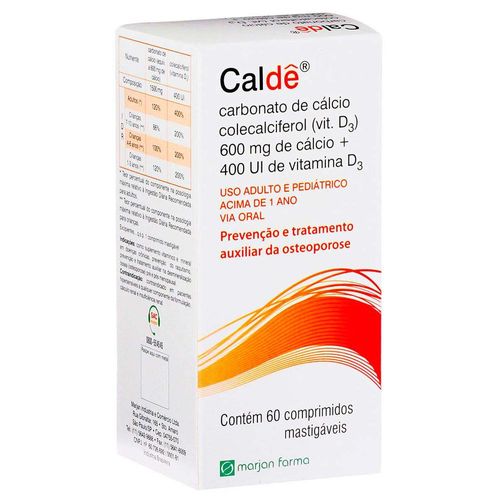 Caldê 1500Mg + 400Ui Caixa Com 60 Comprimidos | Drogafuji - drogafuji