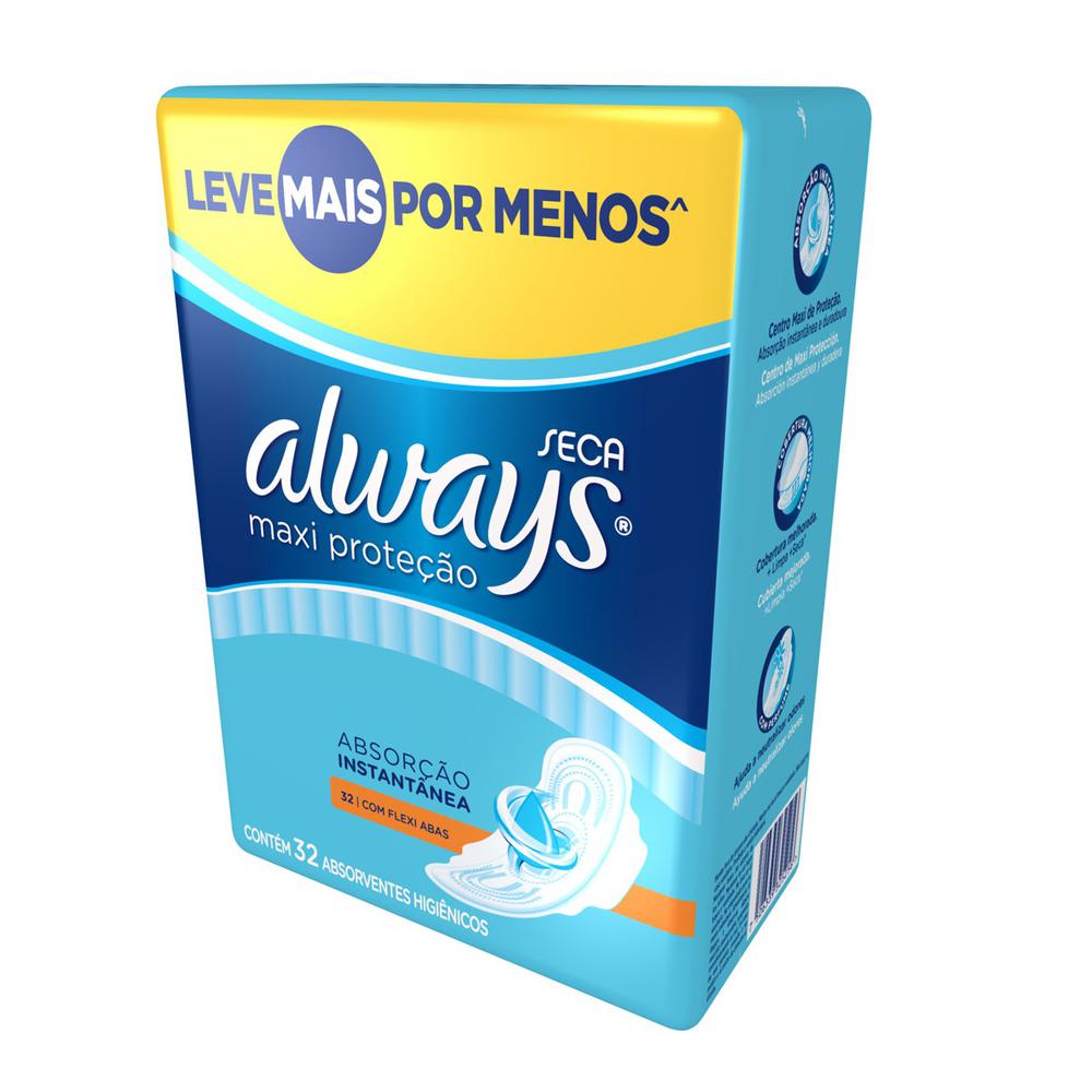Absorvente Always Active Proteção Total Com Abas 32 Unidades ...