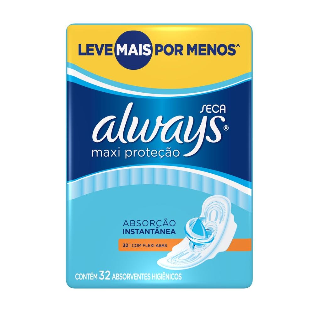Absorvente Always Active Proteção Total Com Abas 32 Unidades ...
