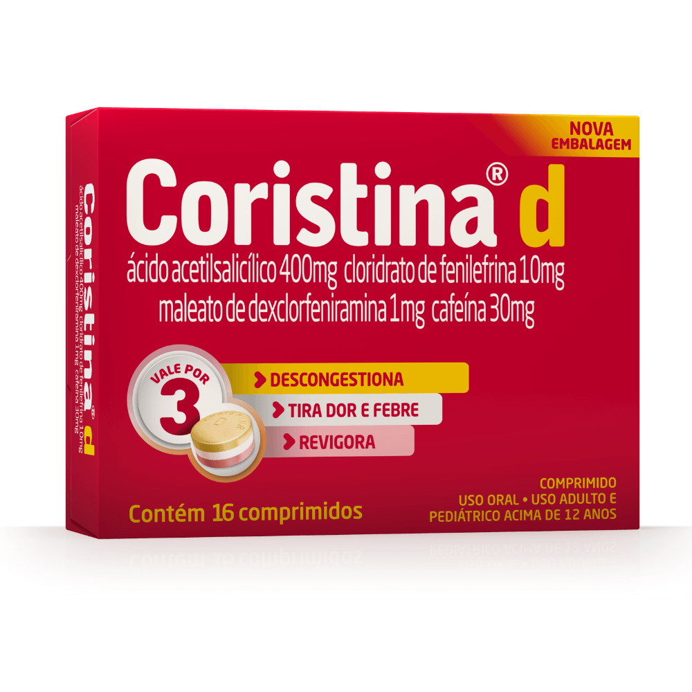 Coristina D 1 + 10 + 400 + 30Mg 4 Blísteres Com 4 Comprimidos ...