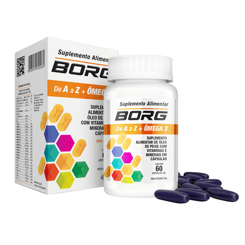 Borg Polivitamínico A a Z+ Ômega 3 60 Cápsulas | Drogafuji - drogafuji