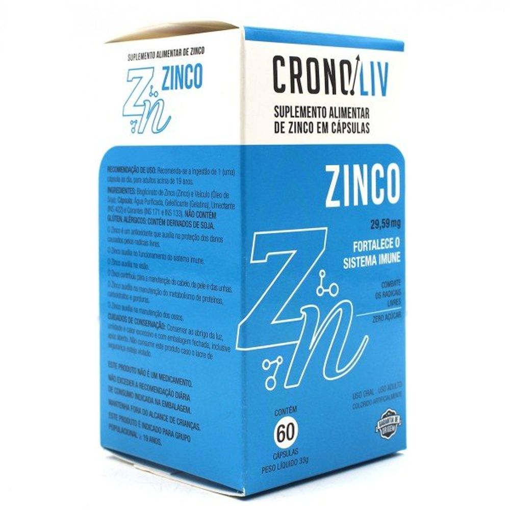 Cronoliv Zinco 29,59Mg 60 Cápsulas | Drogafuji - drogafuji